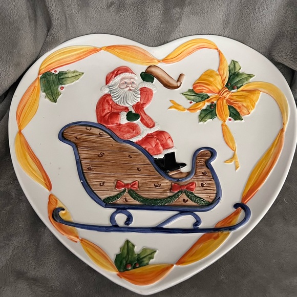 Dining | Vintage Rare Ceramic Santa Claus Christmas Platter Plate Hand ...
